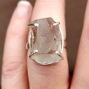 Handmade | Jewelry | New Natural Crystal Quartz Silver Ring | Poshmark